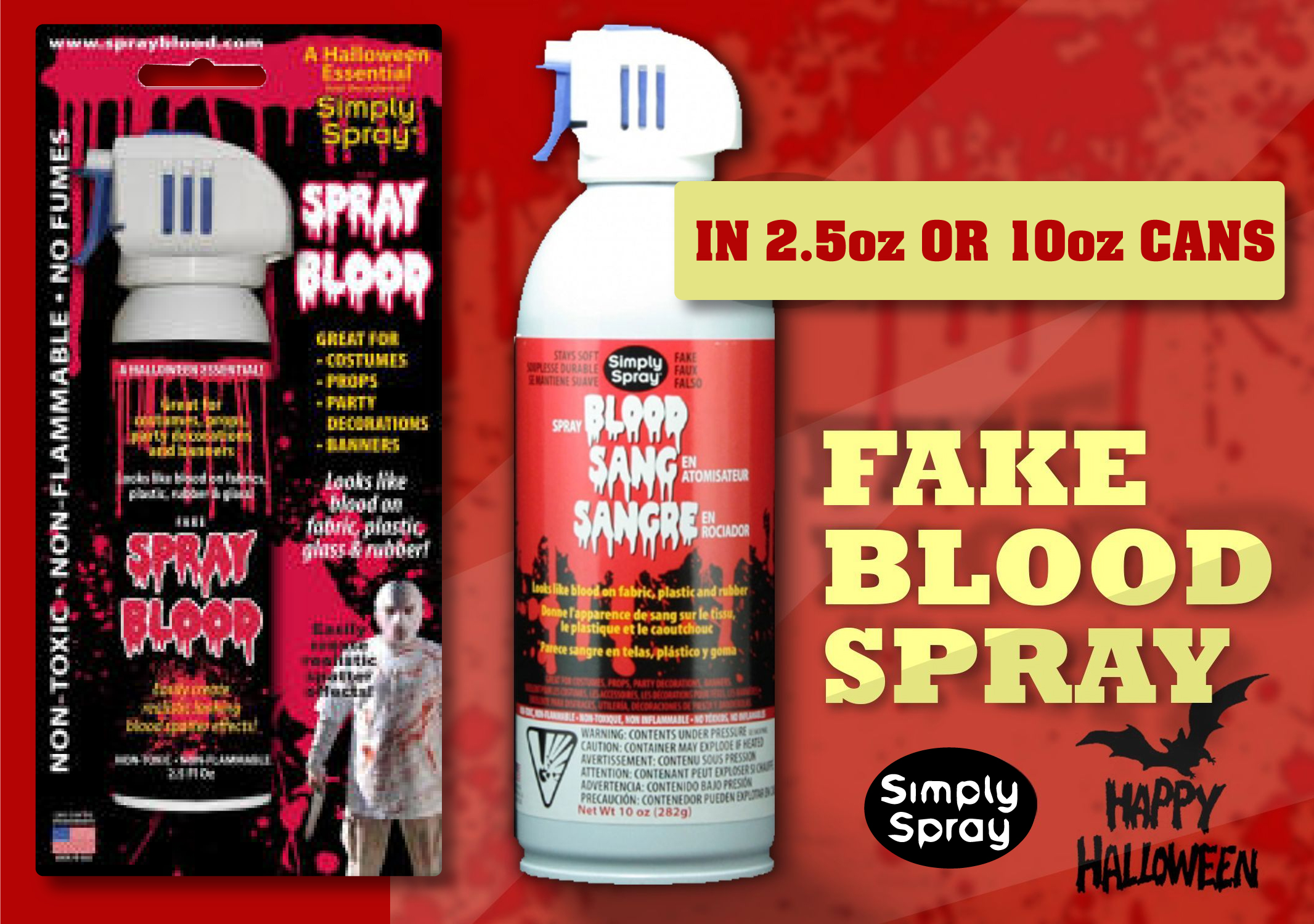 Simply Spray: Fake Blood Spray Paint - 2.5 oz or 10 oz - Halloween ...