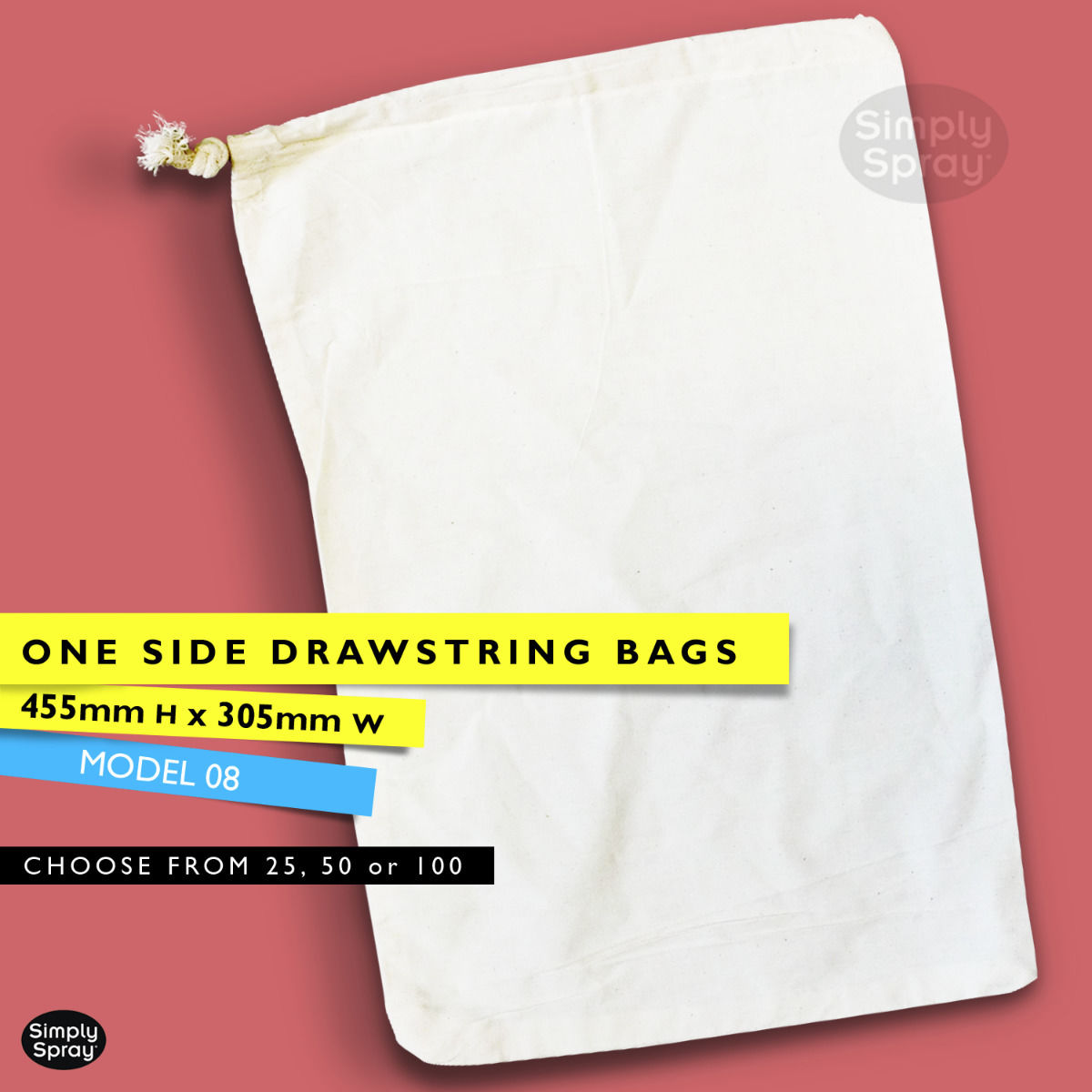 DRAWSTRING BLANK CALICO BAGS Model 8 – P: (02) 9550 1544