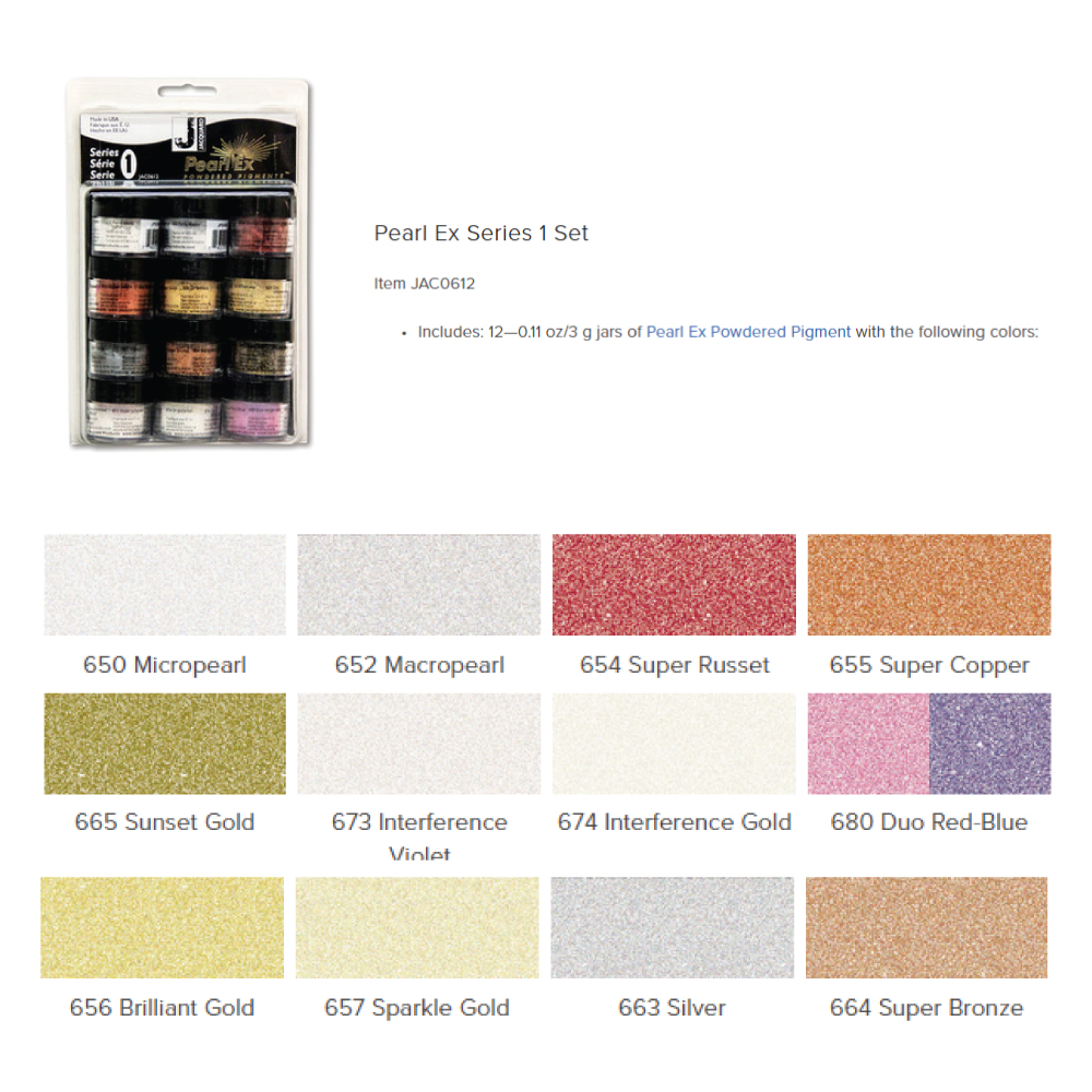 Jacquard PEARL EX Pigment Set: 12 Colours – P: (02) 9550 1544