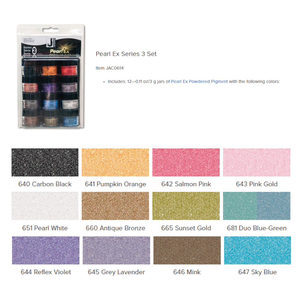 Jacquard PEARL EX Pigment Set: 12 Colours – P: (02) 9550 1544