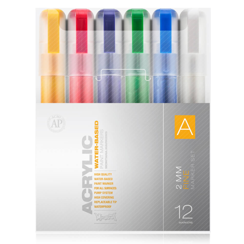 Montana acrylic marker 2mm Set A 12pk